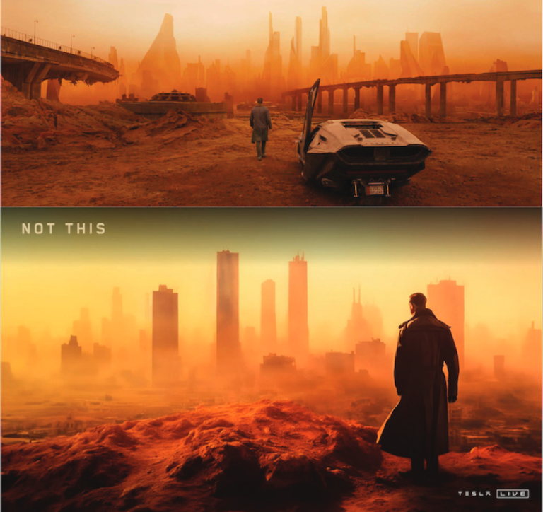 Blade Runner 2049 producers sue Elon Musk over AI art at robotaxi event ...
