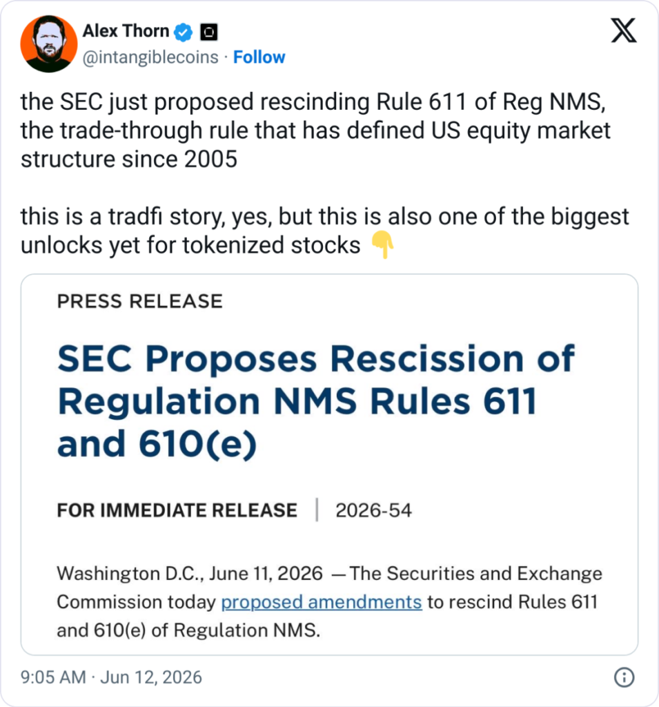 SEC plan to scrap ‘Rule 611’ positive for tokenized US stocks: Galaxy ...